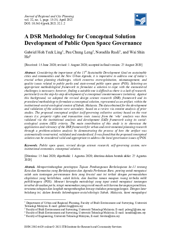 (PDF) A DSR Methodology for Conceptual Solution Development of Public ...