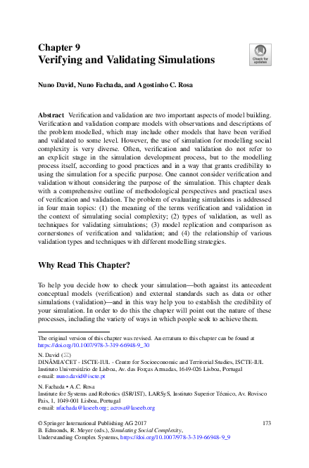 (PDF) Verifying and Validating Simulations