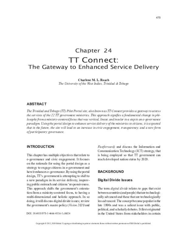 (PDF) TT Connect: The Gateway to Enhanced Service Delivery