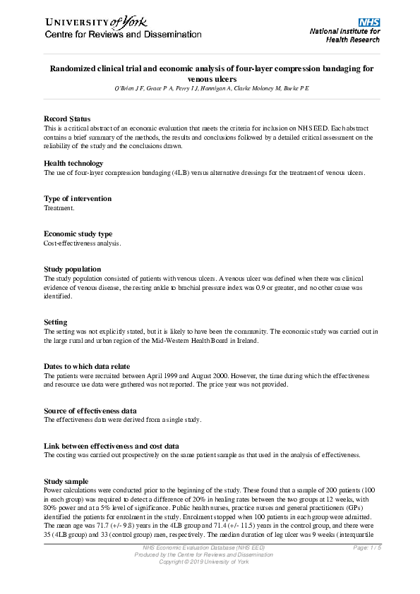 (PDF) Randomized clinical trial and economic analysis of four layer ... (PDF) Randomized clinical trial and economic analysis of four layer ...