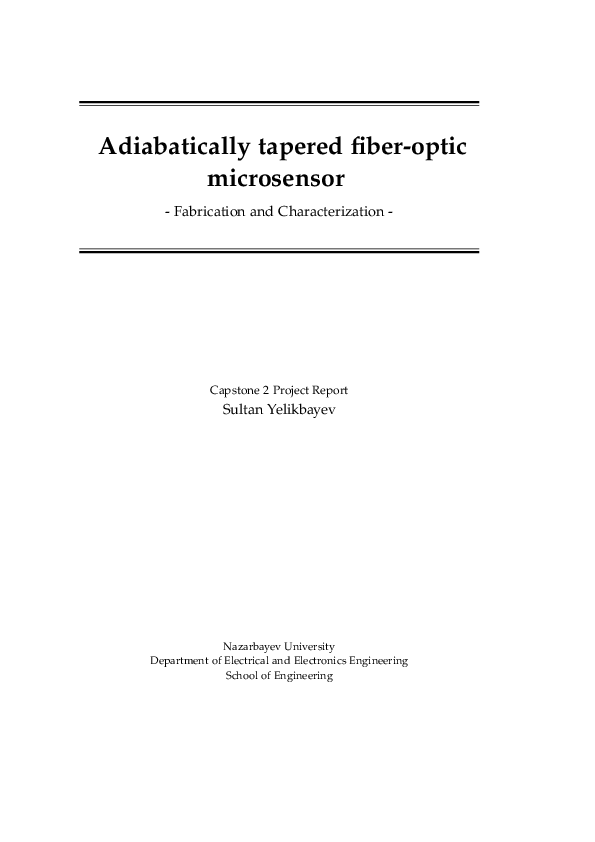 (PDF) Adiabatically tapered fiber-optic microsensor