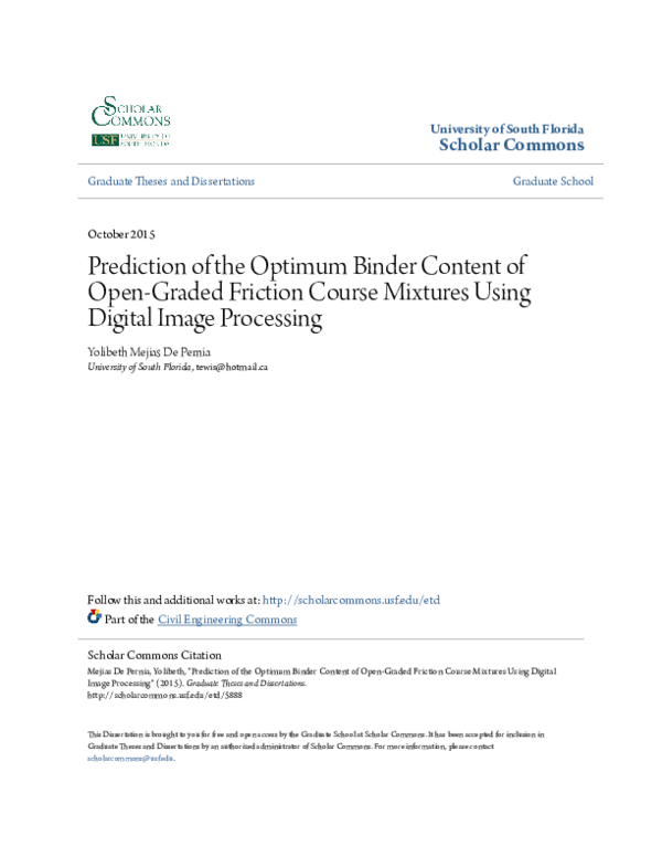 (PDF) Prediction of the Optimum Binder Content of Open-Graded Friction ...