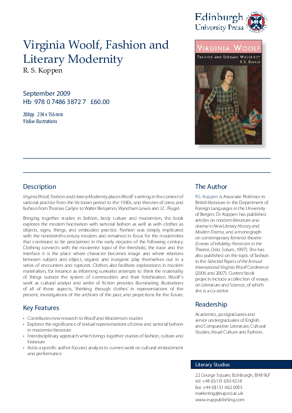 (PDF) Virginia Woolf, fashion and literary modernity