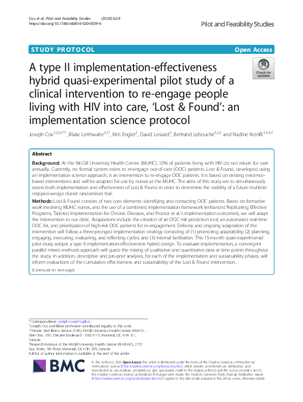 (PDF) A type II implementation-effectiveness hybrid quasi-experimental ...