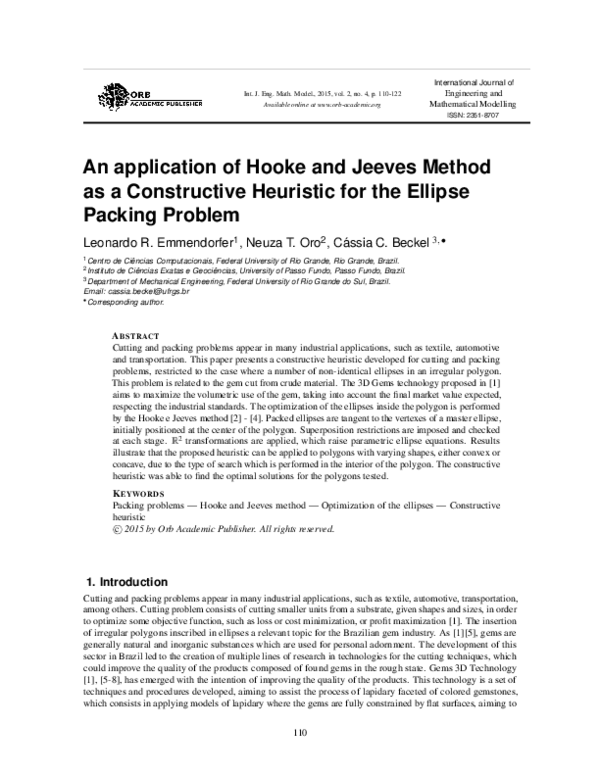 (PDF) An application of Hooke and Jeeves Method as a Constructive Heuristic for the Ellipse ...
