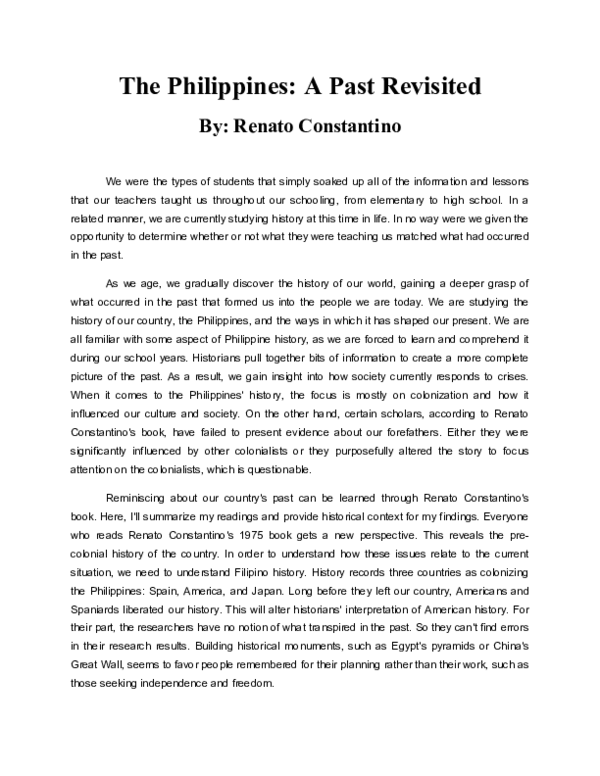 (DOC) The Philippines: A Past Revisited