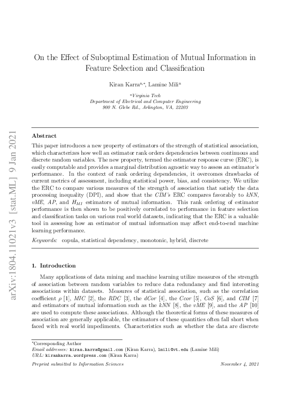 Pdf On The Effect Of Suboptimal Estimation Of Mutual Information In