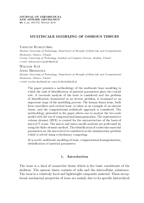 (PDF) Multiscale Modeling of Osseous Tissues
