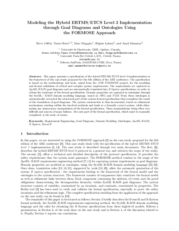(PDF) Modeling the Hybrid ERTMS / ETCS Level 3 Implementation through ...