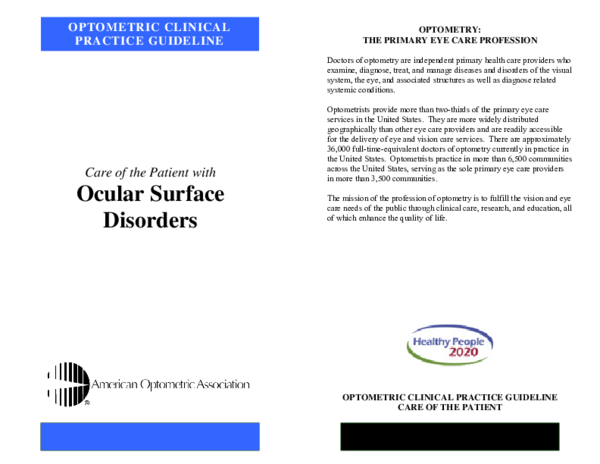 (PDF) Care of the Patient with Ocular Surface Disorders OPTOMETRIC ...