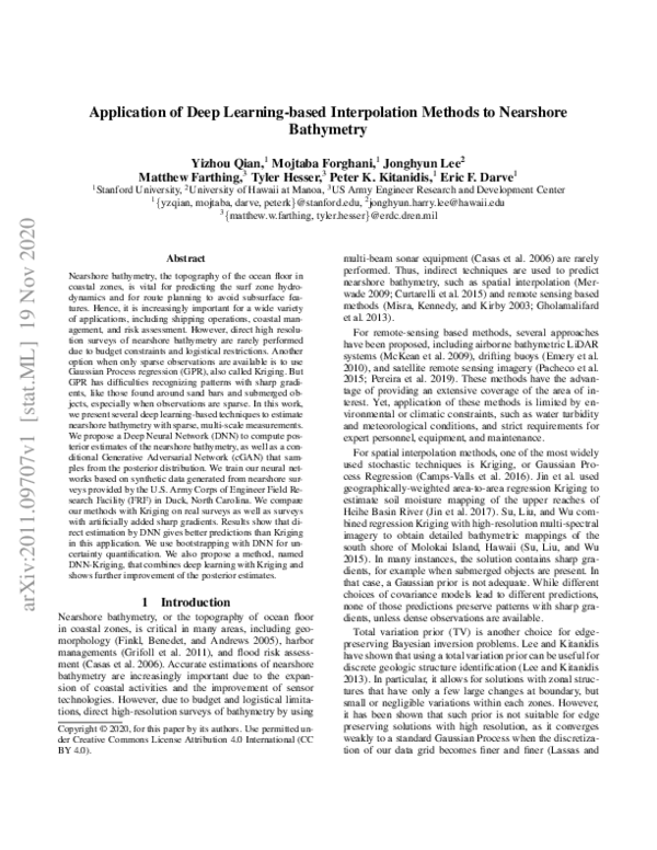 Pdf Application Of Deep Learning Based Interpolation Methods To