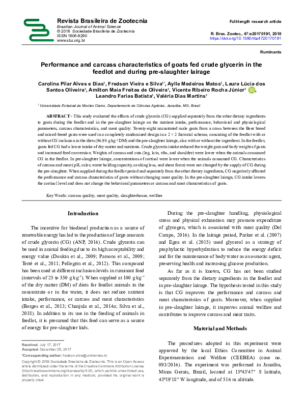 (PDF) Performance and carcass characteristics of goats fed crude ...