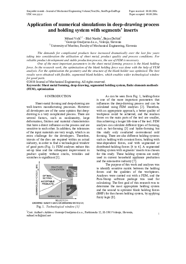 (PDF) Application of Numerical Simulations in the Deep-Drawing Process ...