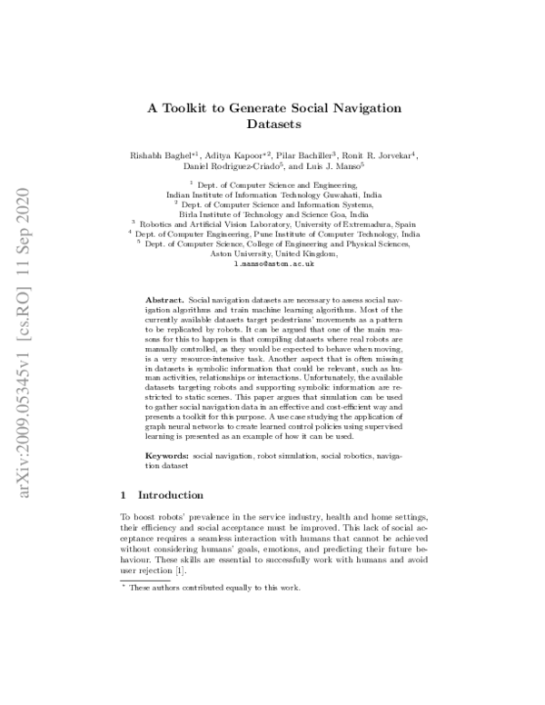 (PDF) A Toolkit to Generate Social Navigation Datasets