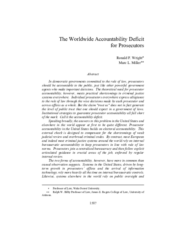 (PDF) The Worldwide Accountability Deficit for Prosecutors