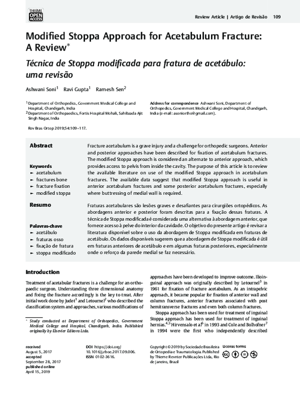 (PDF) Stoppa Approach for Acetabulum Fracture : A Review Técnica de ...