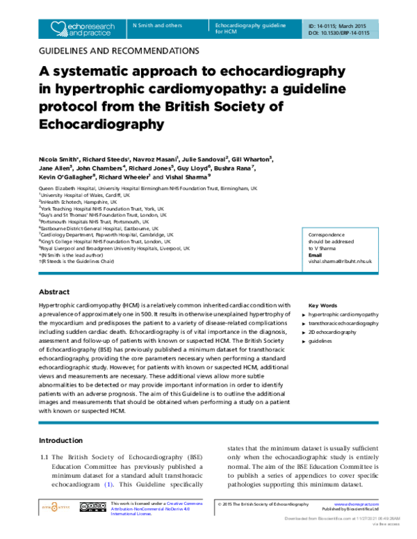 (PDF) A systematic approach to echocardiography in hypertrophic ...