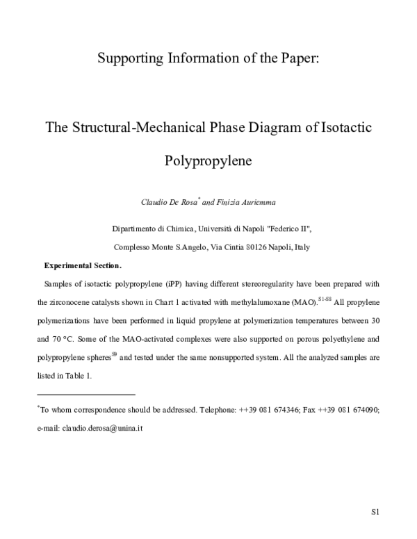 (PDF) Structural−Mechanical Phase Diagram of Isotactic Polypropylene