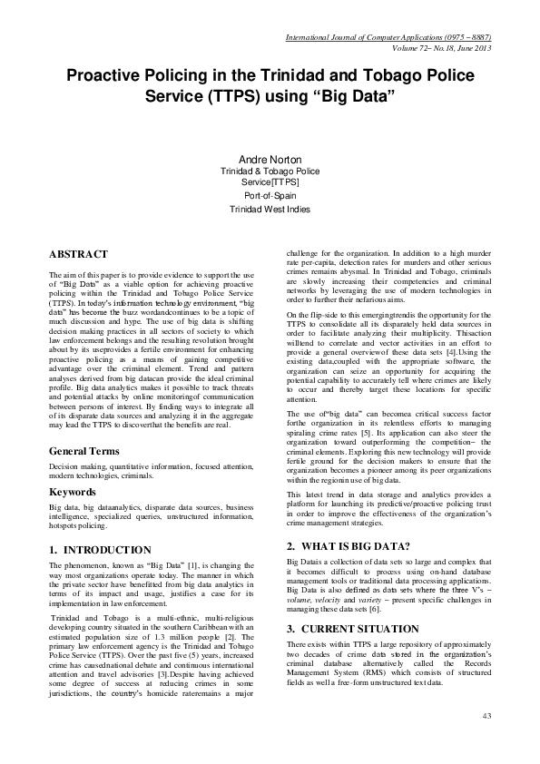 (PDF) Proactive Policing in the Trinidad and Tobago Police Service ...