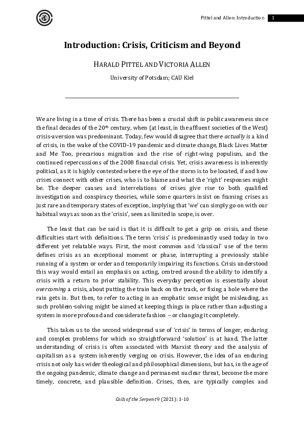 (PDF) [Raymond Williams] Introduction: Crisis, Criticism and Beyond