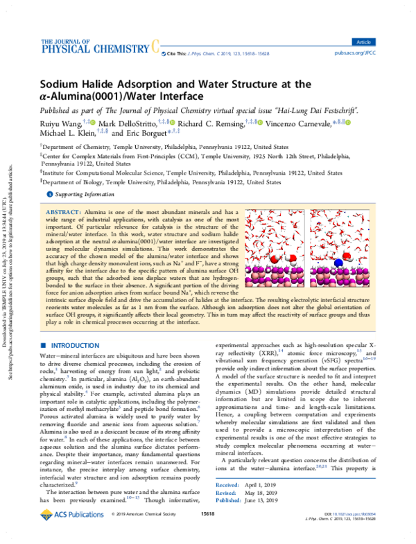 (PDF) Sodium Halide Adsorption and Water Structure at the α-Alumina ...