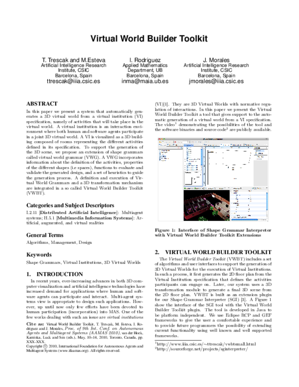 (PDF) Virtual world builder toolkit