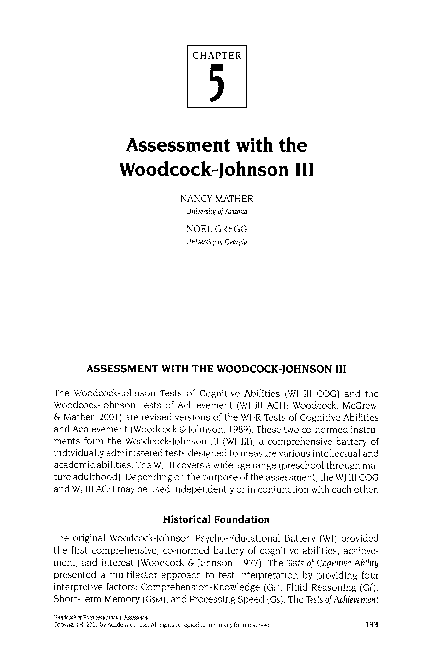 (PDF) CHAPTER 5 Assessment with the Woodcock-Johnson 111