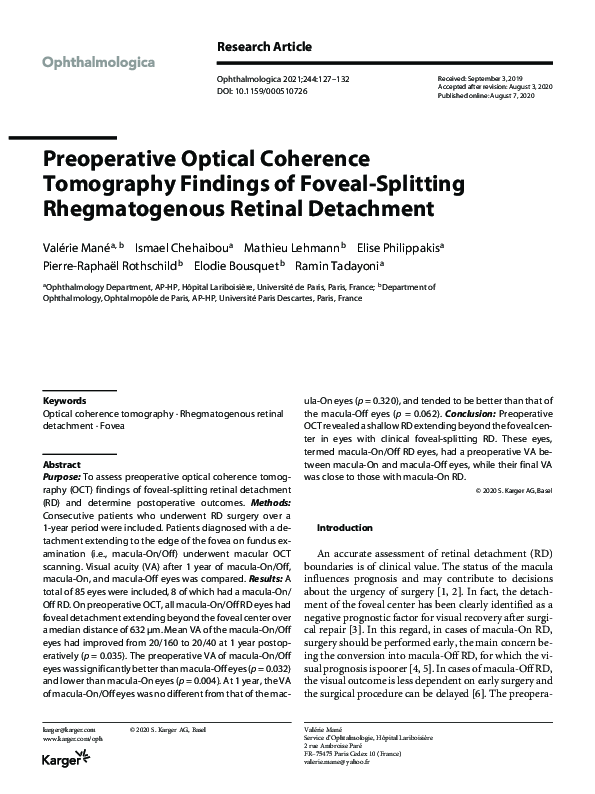 (PDF) Preoperative Optical Coherence Tomography Findings of Foveal ...