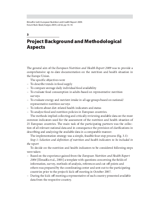 (PDF) 3. Project Background and Methodological Aspects
