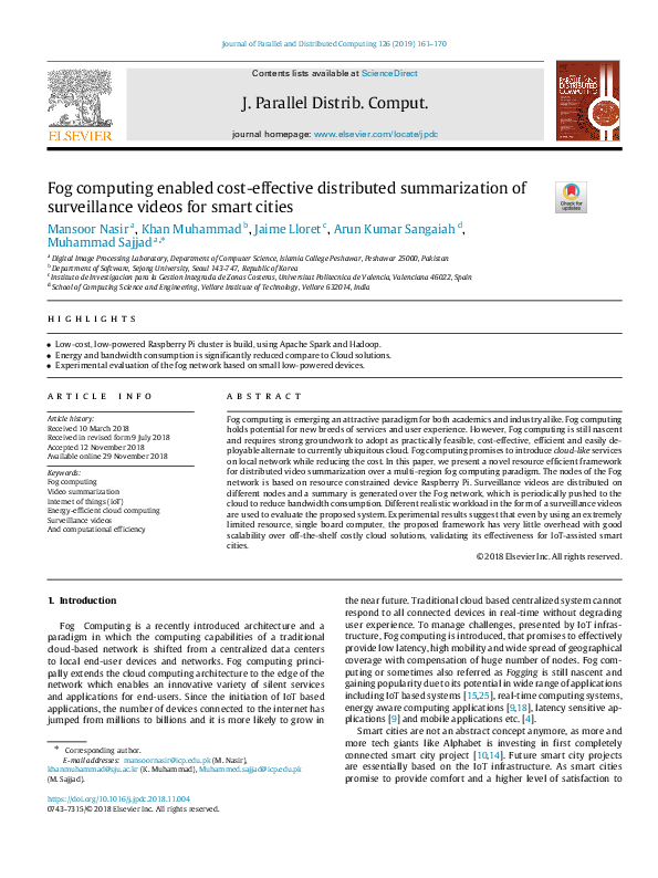 (PDF) Fog computing enabled cost-effective distributed summarization of ...