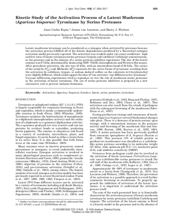 (PDF) Kinetic Study of the Activation Process of a Latent Mushroom ...