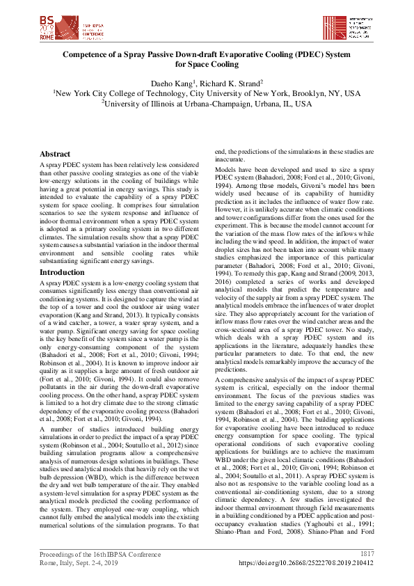 (PDF) Competence of a Spray Passive Down-draft Evaporative Cooling ...