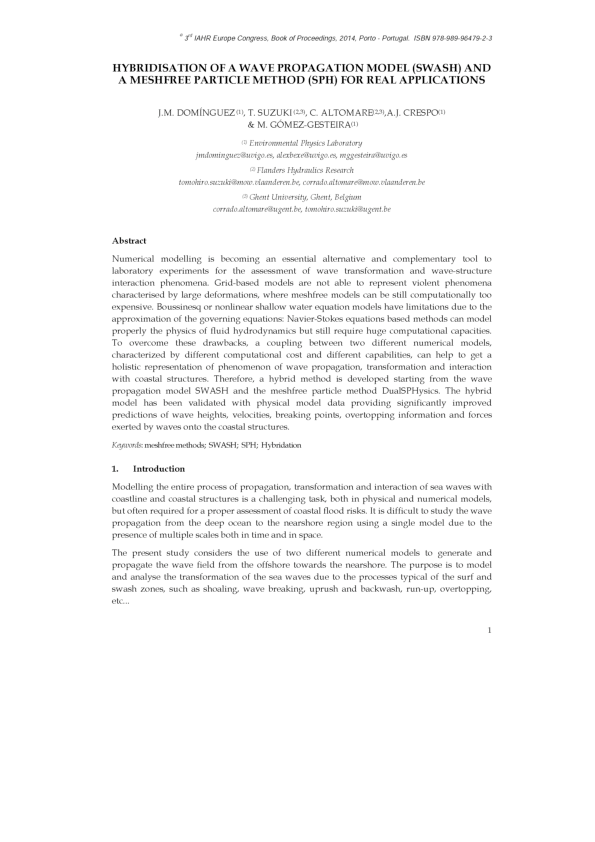 (PDF) Hybridisation of a wave propagation model (swash) and a meshfree particle method (SPH) for ...
