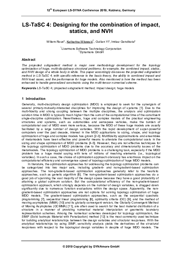 Pdf Ls Tasc 4 Designing For The Combination Of Impact Statics And Nvh