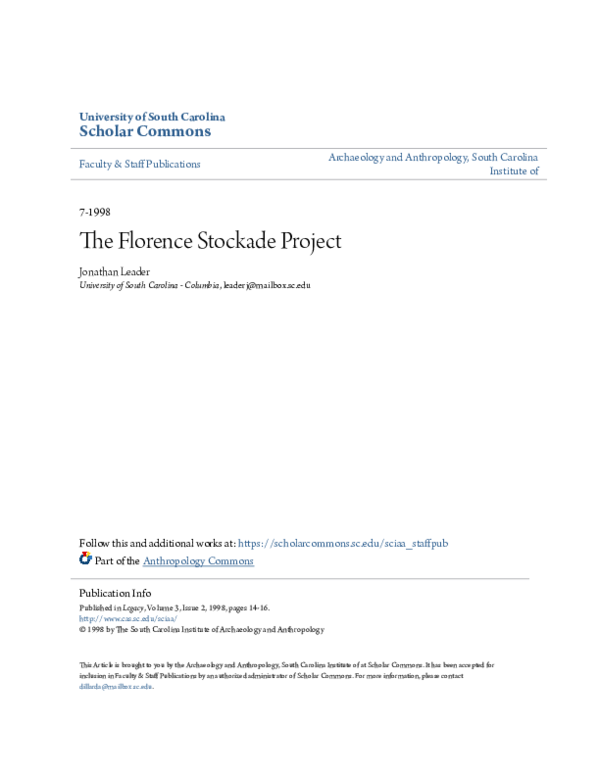(PDF) The Florence Stockade Project