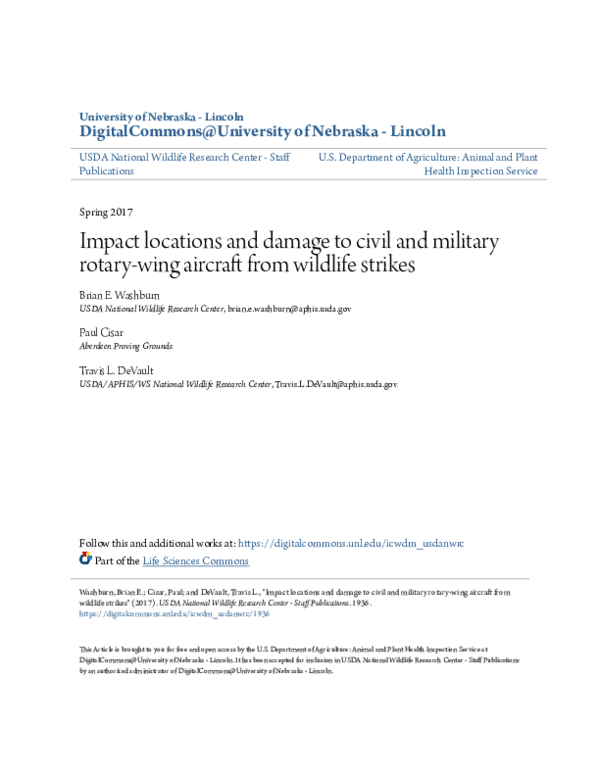 (PDF) Impact locations and damage to civil and military rotary-wing ...