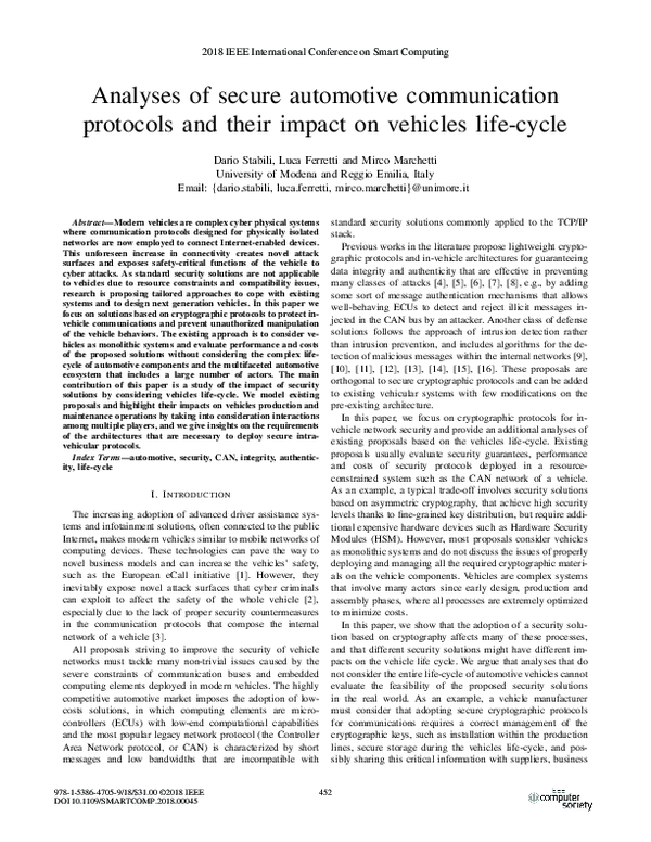 (PDF) Analyses of Secure Automotive Communication Protocols and Their ...