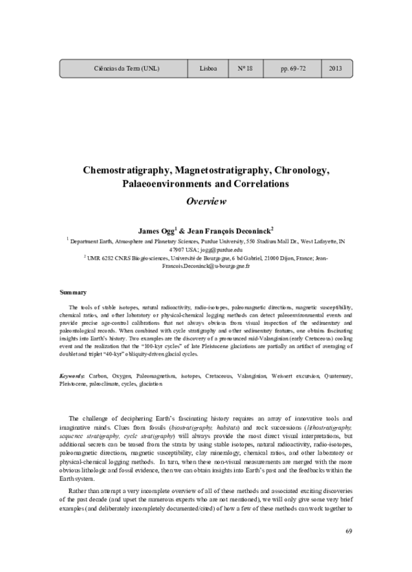 (PDF) Chemostratigraphy, Magnetostratigraphy, Chronology ...