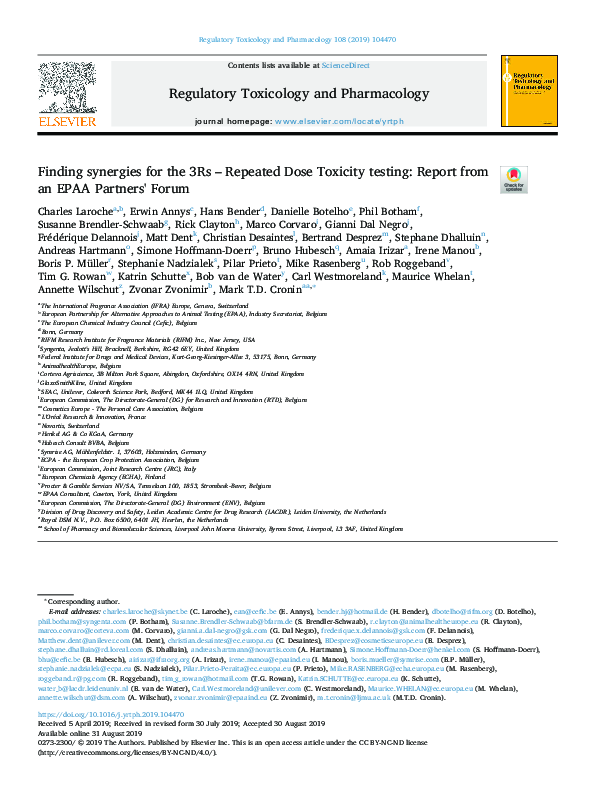 (PDF) Finding synergies for the 3Rs – Repeated dose toxicity testing ...