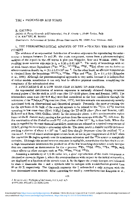 (PDF) The s-Process in AGB Stars