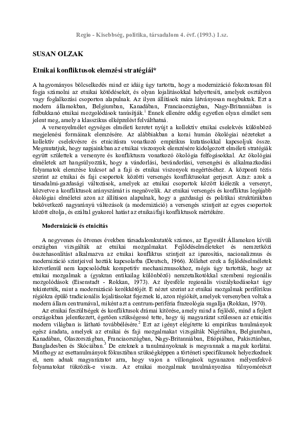 (PDF) Etnikai konfliktusok elemz si strat gi i