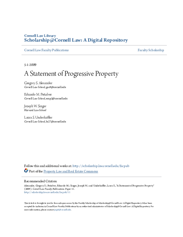 (PDF) A Statement of Progressive Property