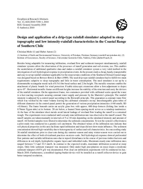 (PDF) Design and application of a drip-type rainfall simulator adapted ...