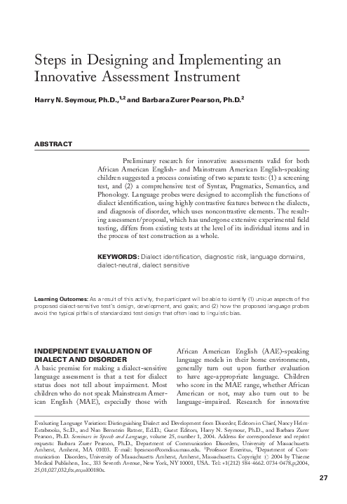 (PDF) Steps in designing and implementing an innovative assessment ...