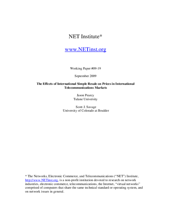(PDF) The Effects of International Simple Resale on Prices in ...