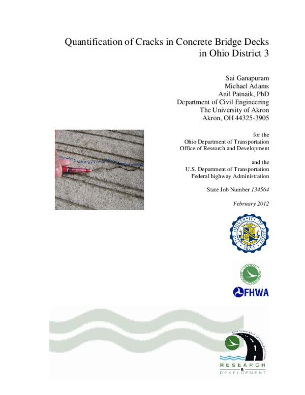 Pdf Quantification Of Cracks In Concrete Bridge Decksin Ohio District 3