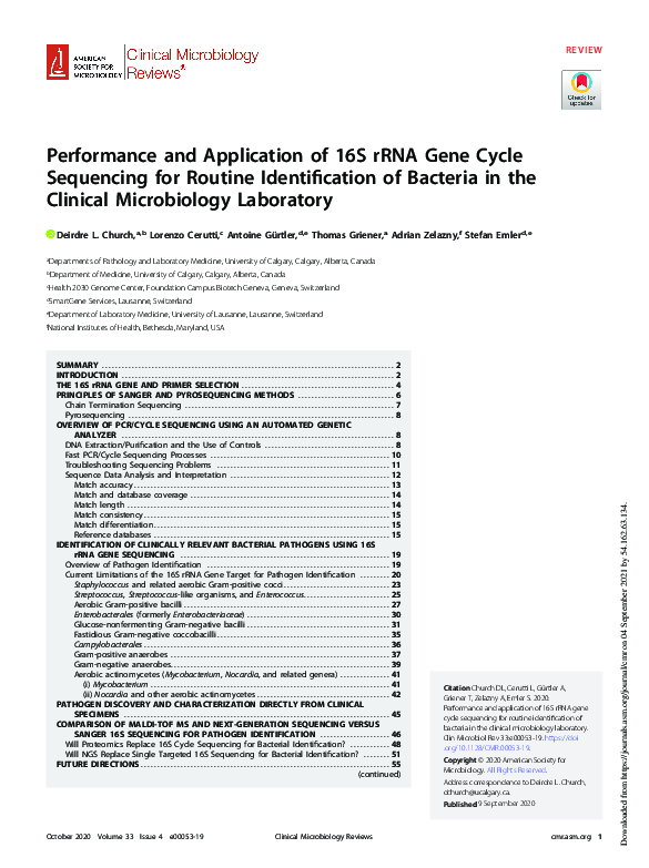 (PDF) Performance and Application of 16S rRNA Gene Cycle Sequencing for Routine Identification ...