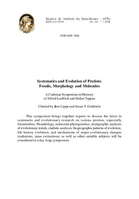 (PDF) Systematics and Evolution of Protists: Fossils, Morphology and Molecules