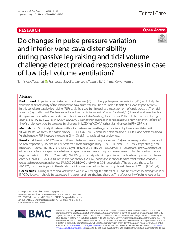 (PDF) Do changes in pulse pressure variation and inferior vena cava ...