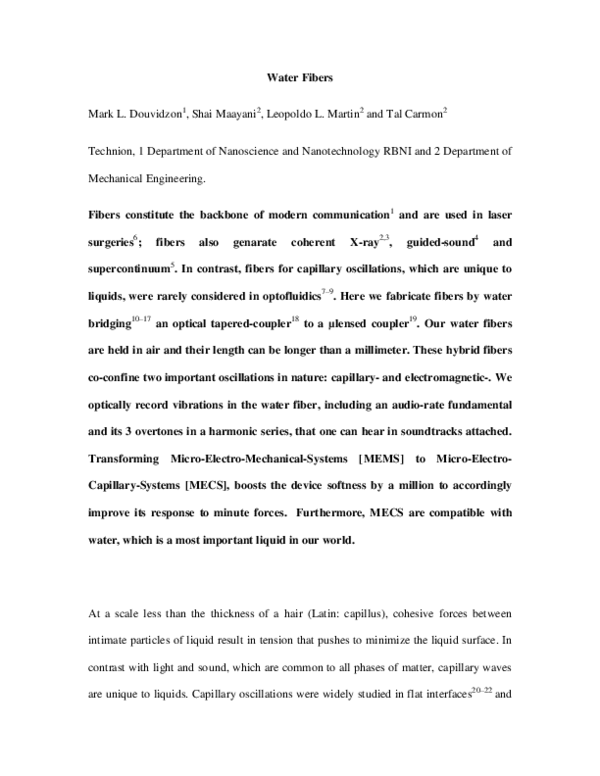 (PDF) Water Fibers